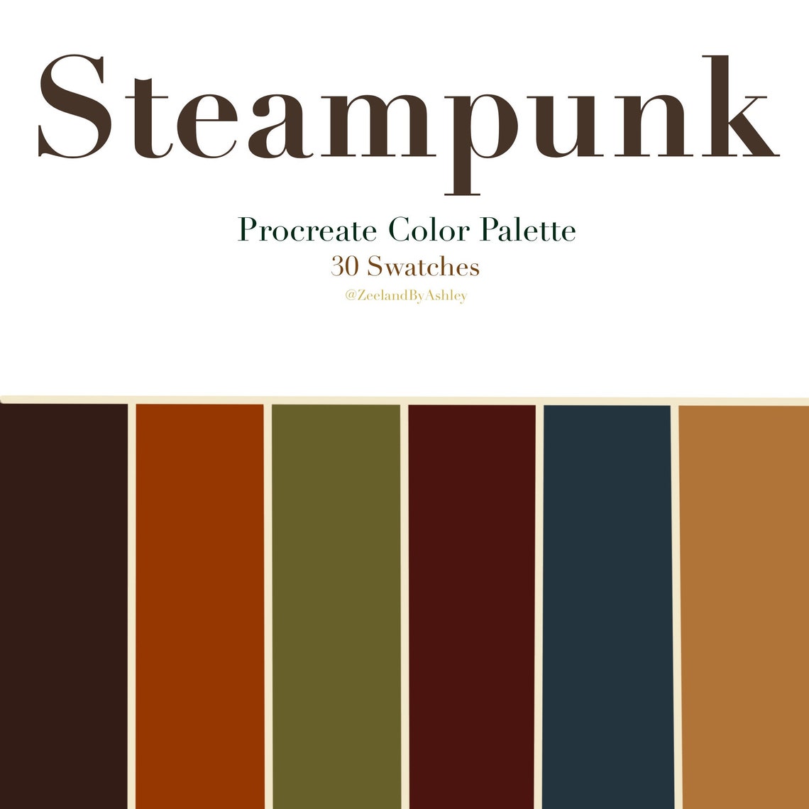 Steampunk Inspired Procreate Color Palette, 30 Swatches, Instant ...