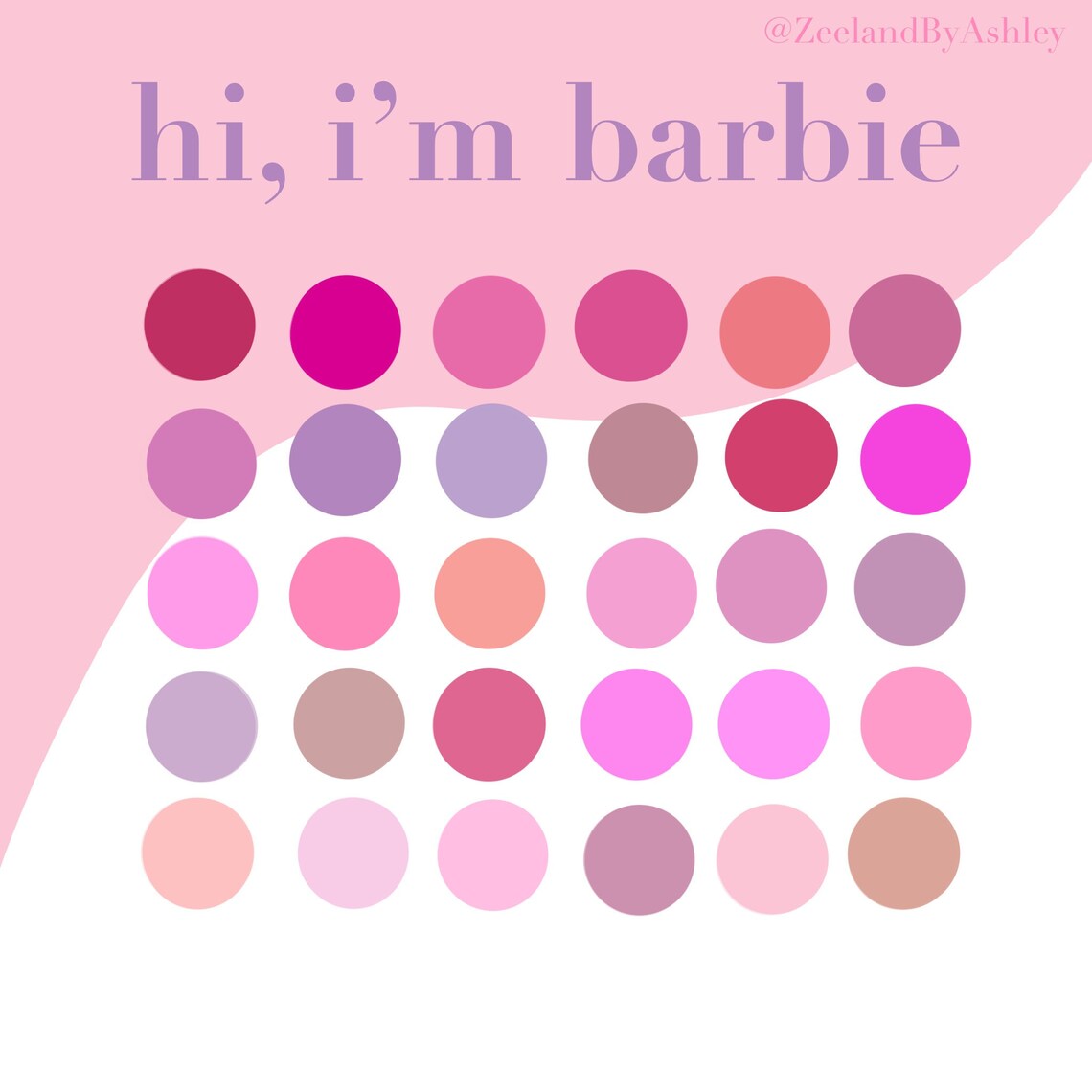 Pink Barbie Procreate Color Palette, 30 Swatches, Instant Download - Etsy