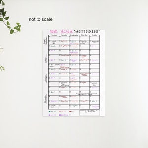 College Academic Semester Planning Poster (16 and 18 Week), Digital ...