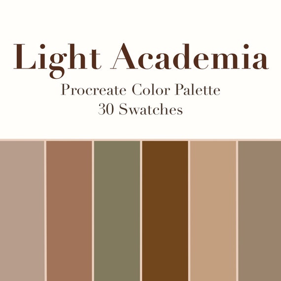 Light Academia Procreate Color Palette 30 Muestras Descarga Etsy