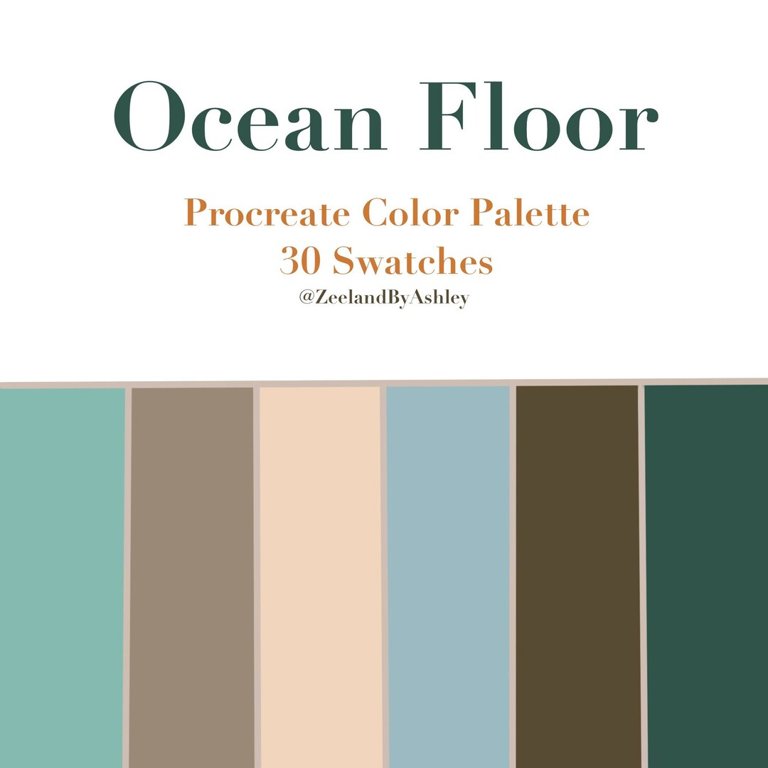 Ocean Inspired Procreate Color Palette, 30 Swatches, for iPad App - Etsy