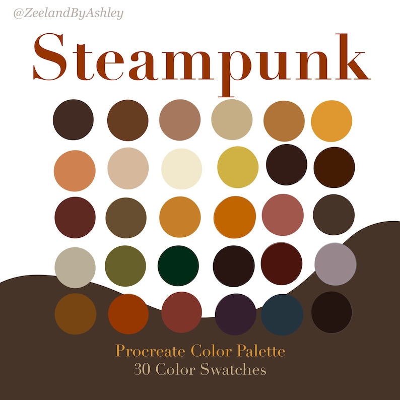 Steampunk Inspired Procreate Color Palette 30 Swatches Etsy
