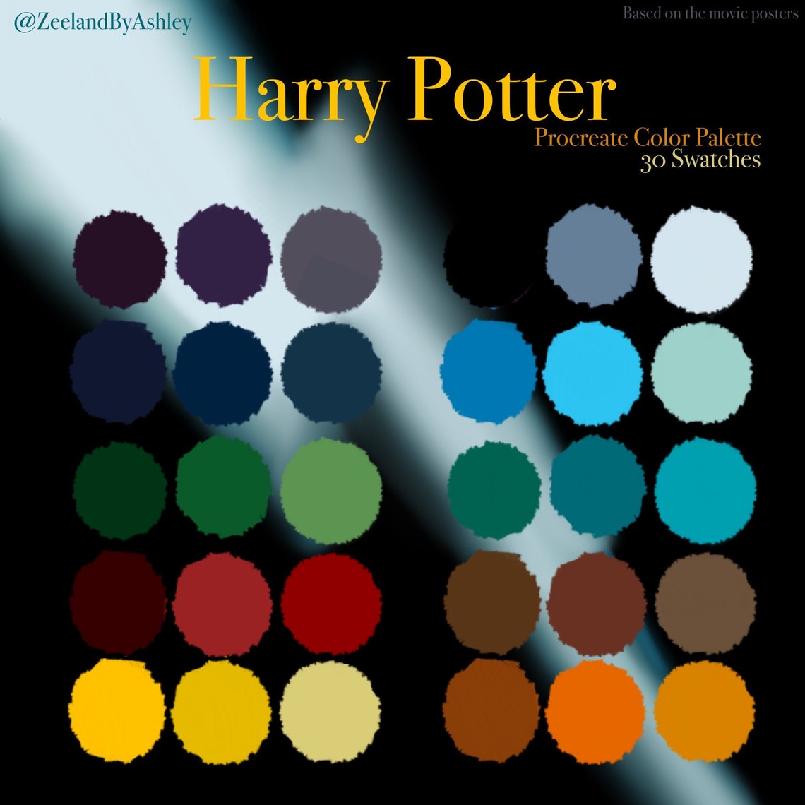 Harry Potter Themed Procreate Color Palette 30 Swatches | Etsy