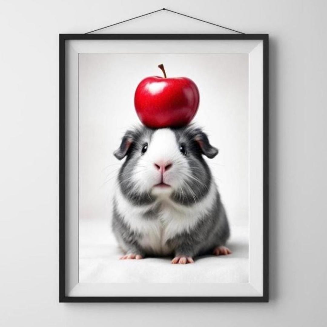 Guinea Pig Wall Art Printable | Cute Pet Decor | Instant Download of ...