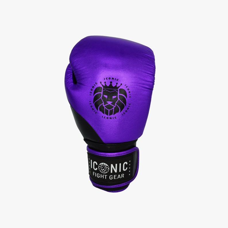 Purple / Black Boxing Gloves, One of a Kind, Genuine Leather Gloves for ...