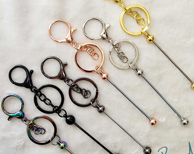 Beadable Keychains package of 1 Premium Beaded Keychain Rod, Focal ...
