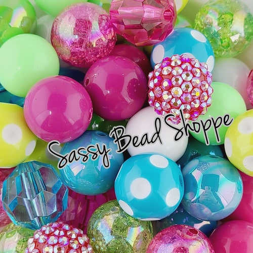 Mystical Mermaid 20mm Bubblegum Beads Set of 24 M&M Bubbles - Etsy