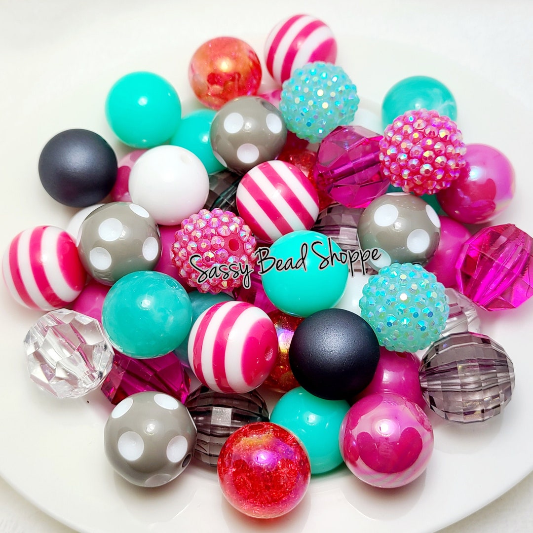 Wild and Free 20mm Bubblegum Beads Set of 24 M&M Bubbles Hot - Etsy
