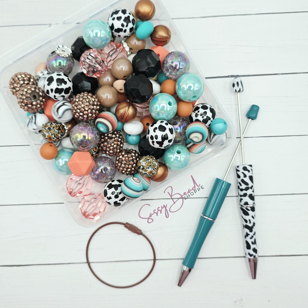 Western Glam Bead Craft Kit, 103 Count, Cowboy, Silicone Beads ...