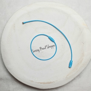 Blue Beverage Cup Charm Ring for Silicone Beads, Stainless Steel Cable ...