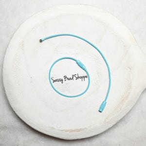 Blue Beverage Cup Charm Ring for Silicone Beads, Stainless Steel Cable ...