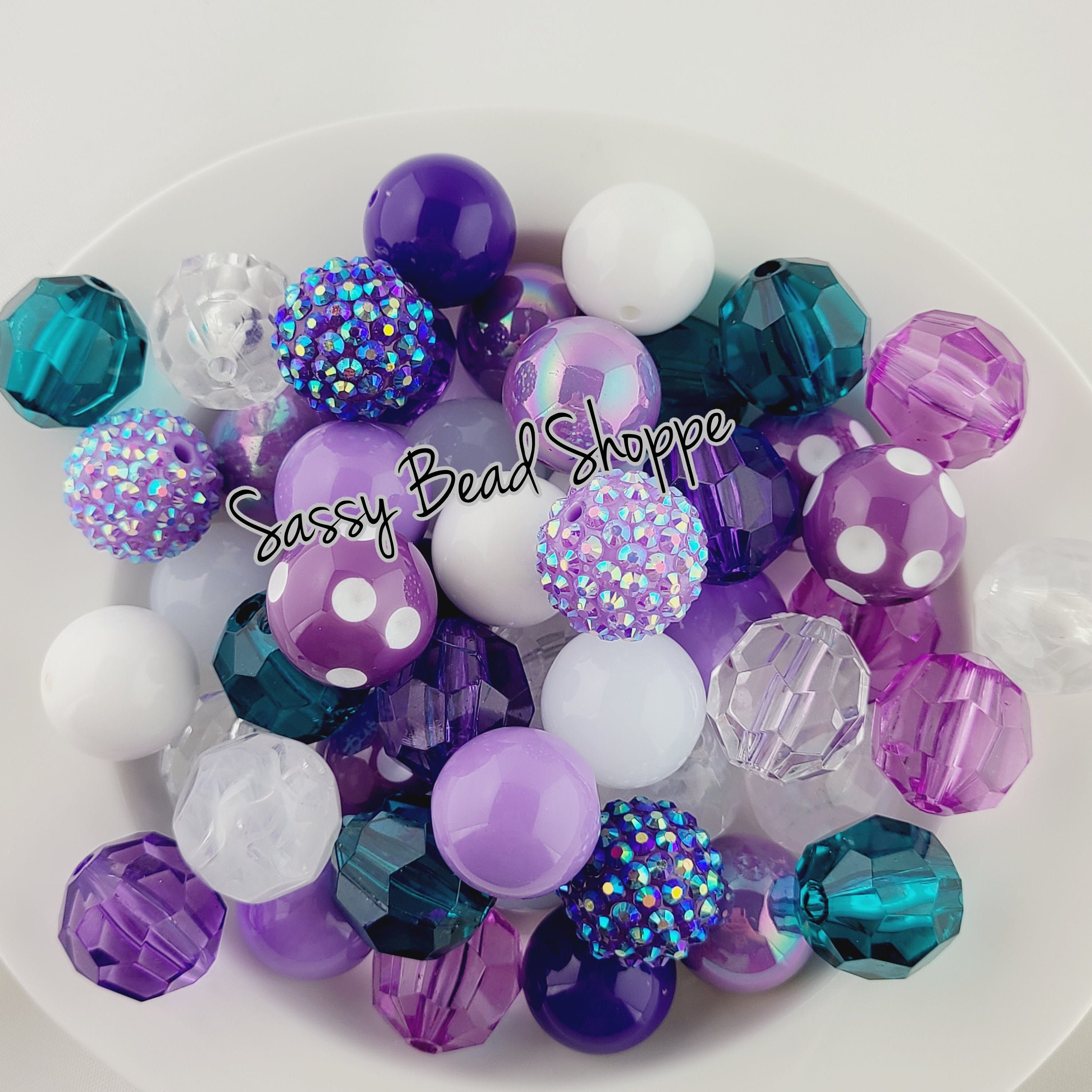 Mystical Mermaid 20mm Bubblegum Beads Set of 24 M&M Bubbles - Etsy