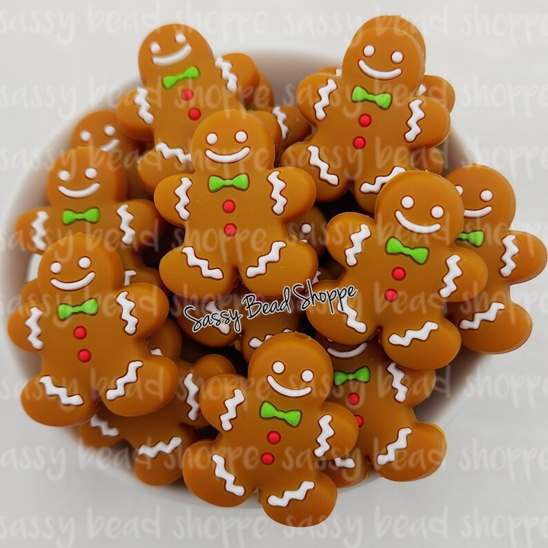 Gingerbread Man Silicone Beads Gingerbread Boy Shaped - Etsy