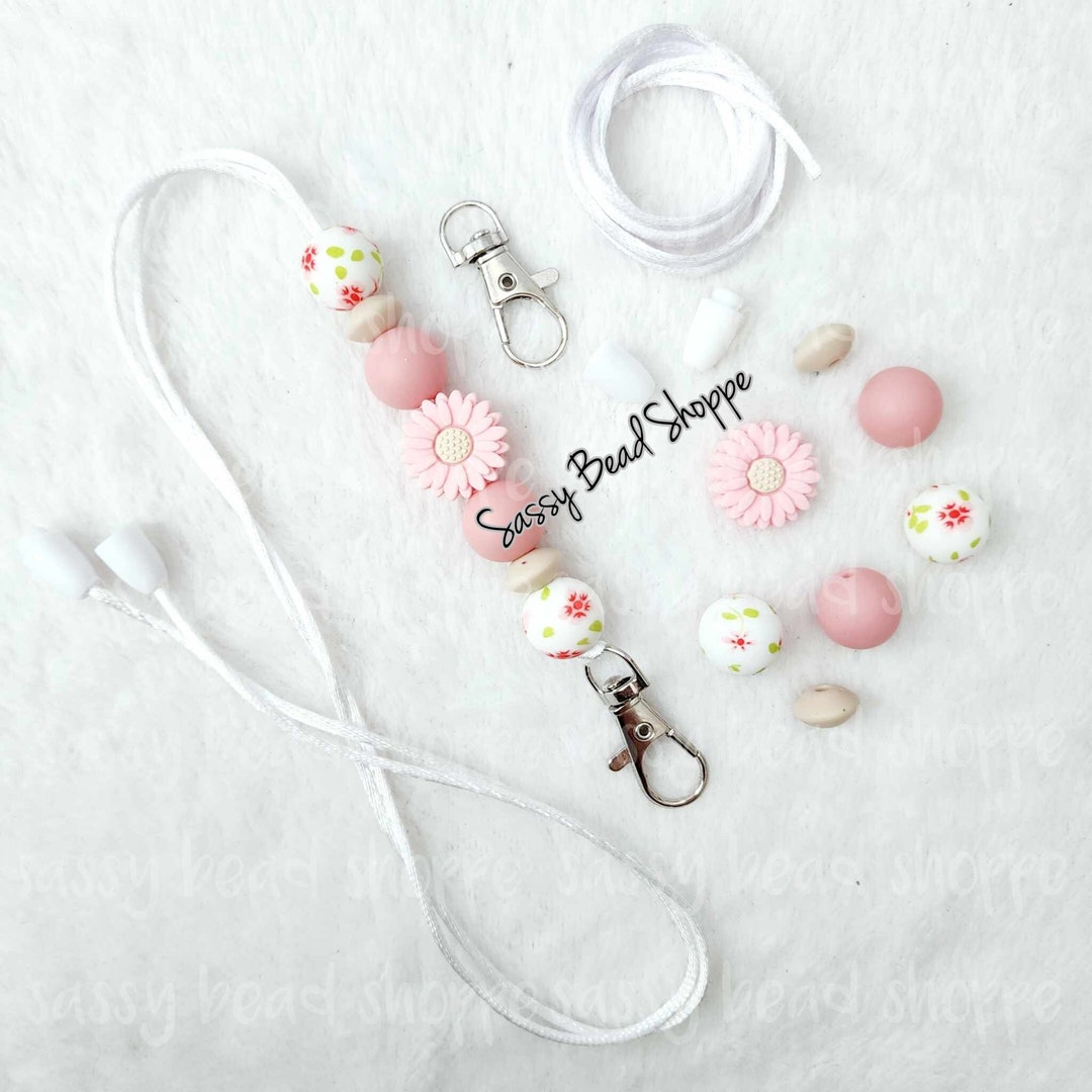 Summer Sunshine Lanyard Kit, Flower Lanyard, Beadable Lanyard, Beaded ...