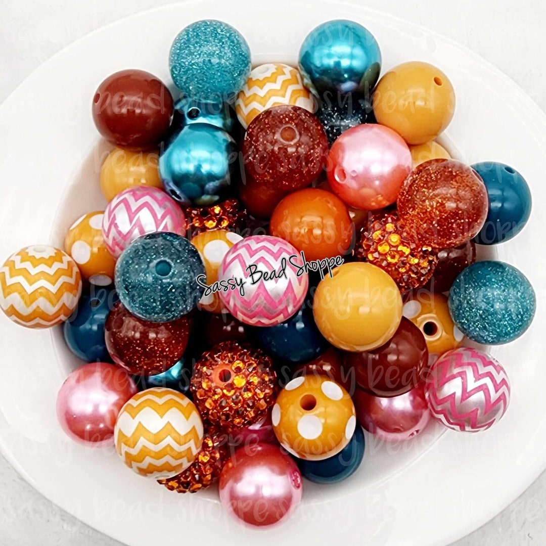 Honeycrisp 20mm Bubblegum Beads Set of 24, Bubble Gum Beads, Acrylic ...