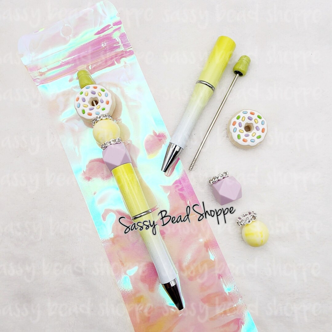 Happy Sprinkle Beadable Pen Kit, Doughnut DIY Craft PLASTIC Pen Kit ...