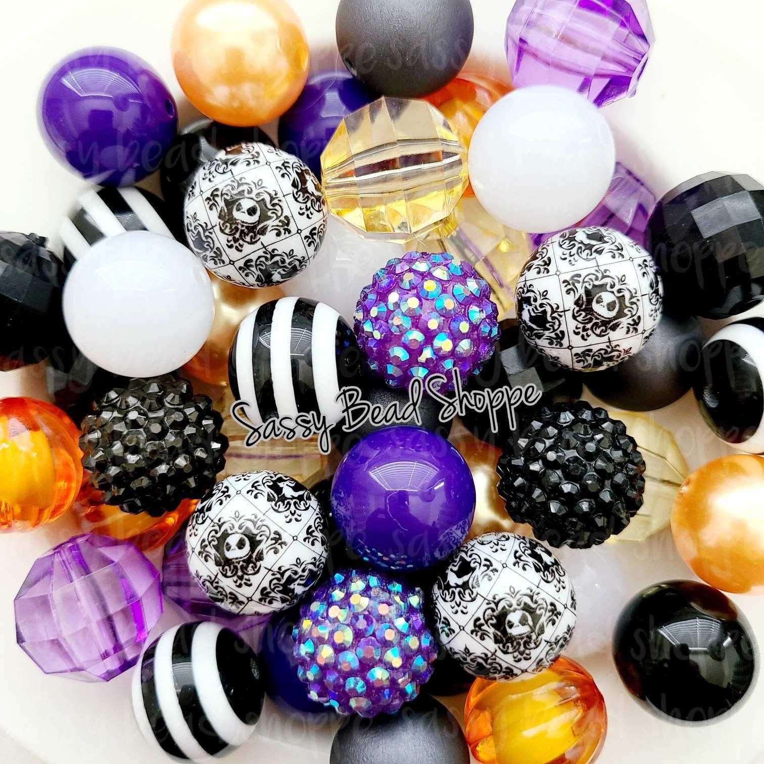 Nightmare 20mm 2 Jack Beads Bubblegum Beads Set of 24 M&M - Etsy