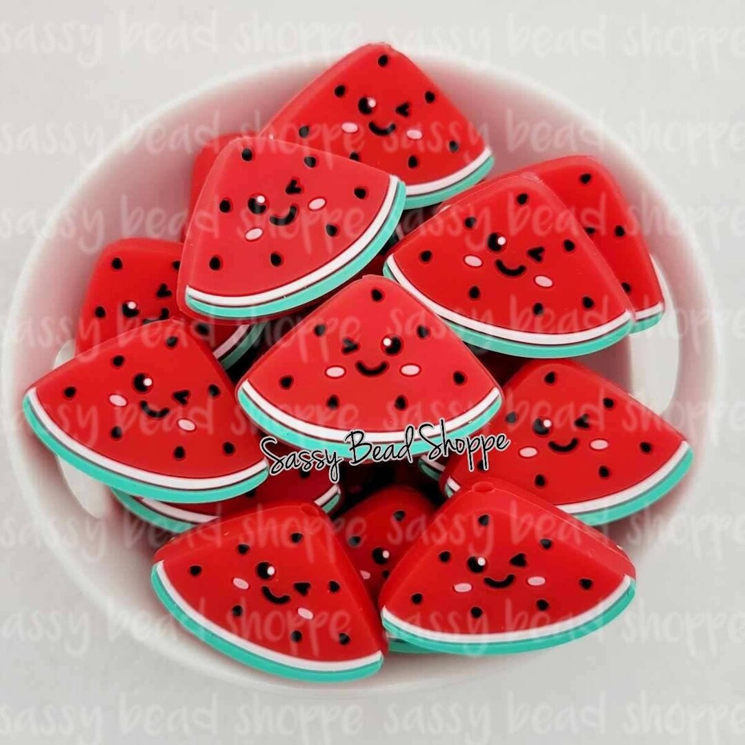 Watermelon Silicone Beads, Watermelon Silicone Pendant, Triangle Red ...