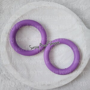 Purple 65mm Silicone Ring, Large Beadable O Ring for Car Charms ...