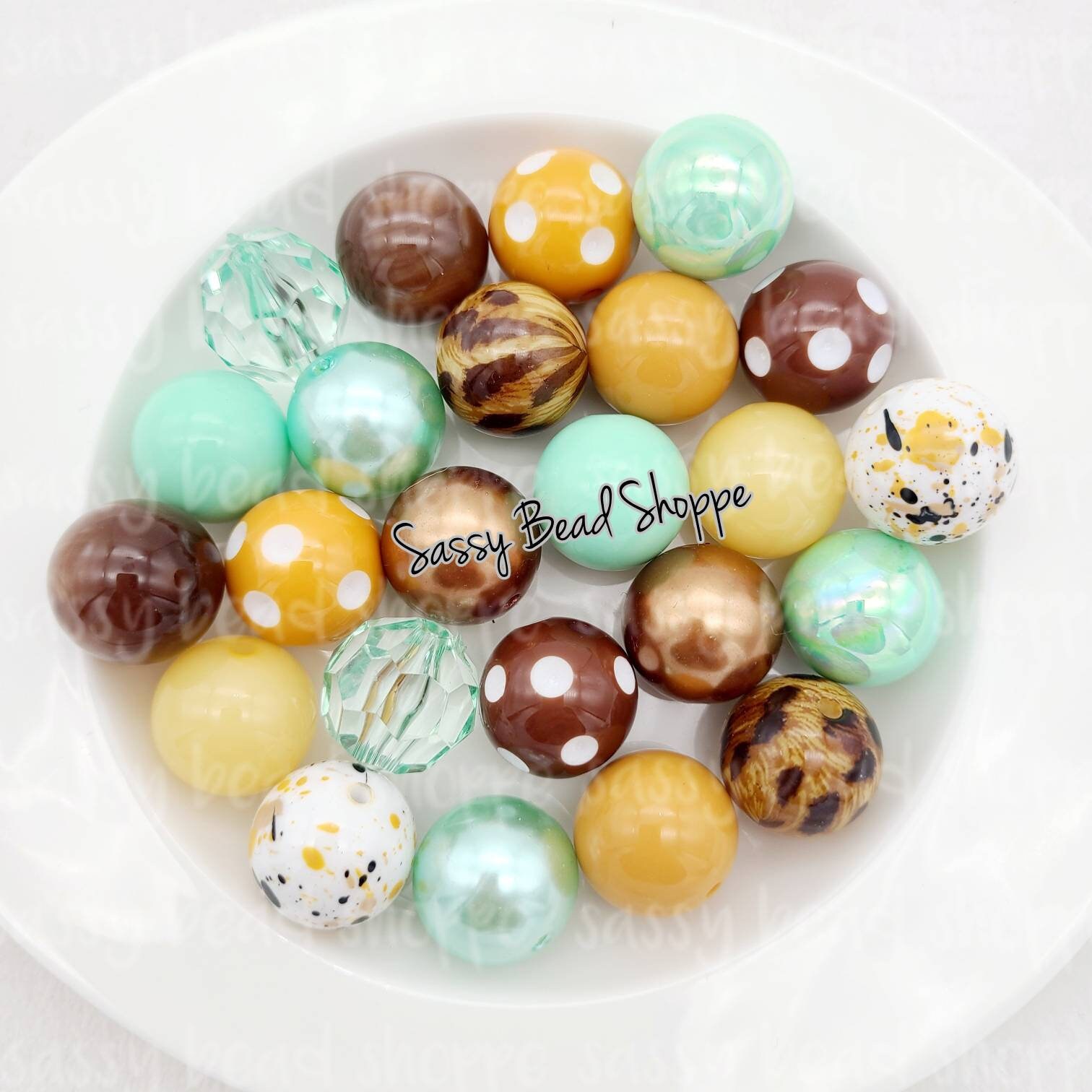 Safari Dream 2 Cheetah Beads 20mm Bubblegum Beads Set of 24 - Etsy