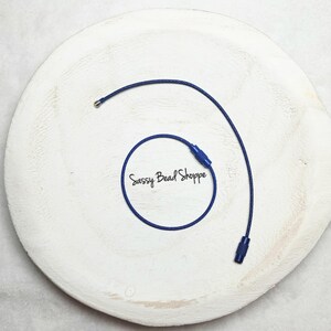 Blue Beverage Cup Charm Ring for Silicone Beads, Stainless Steel Cable ...