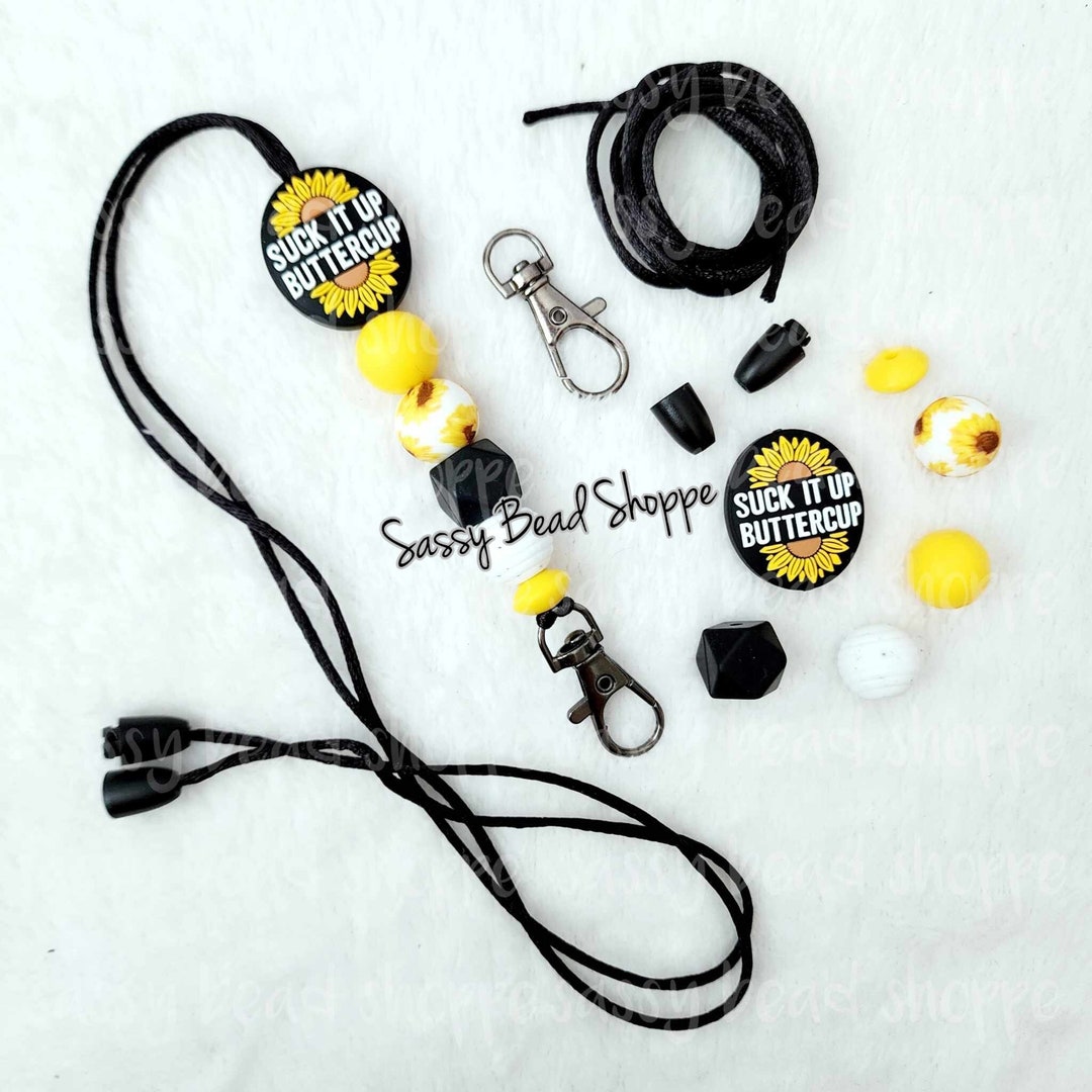 Mama Said Lanyard Kit, Sunflower Lanyard, Beadable Lanyard, Beaded ...