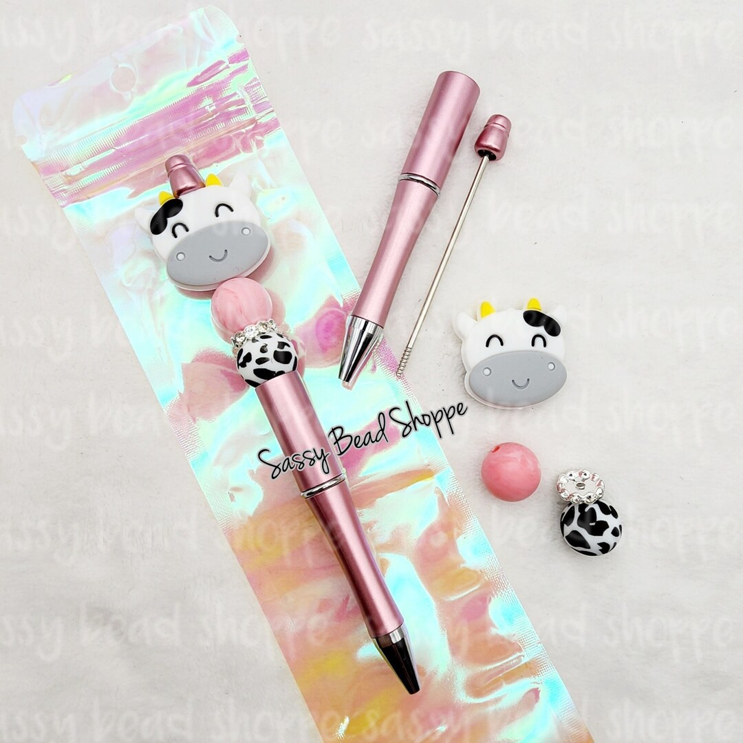 Cow Lover Beadable Pen Kit, Cow Head DIY Craft PLASTIC Pen Kit ...