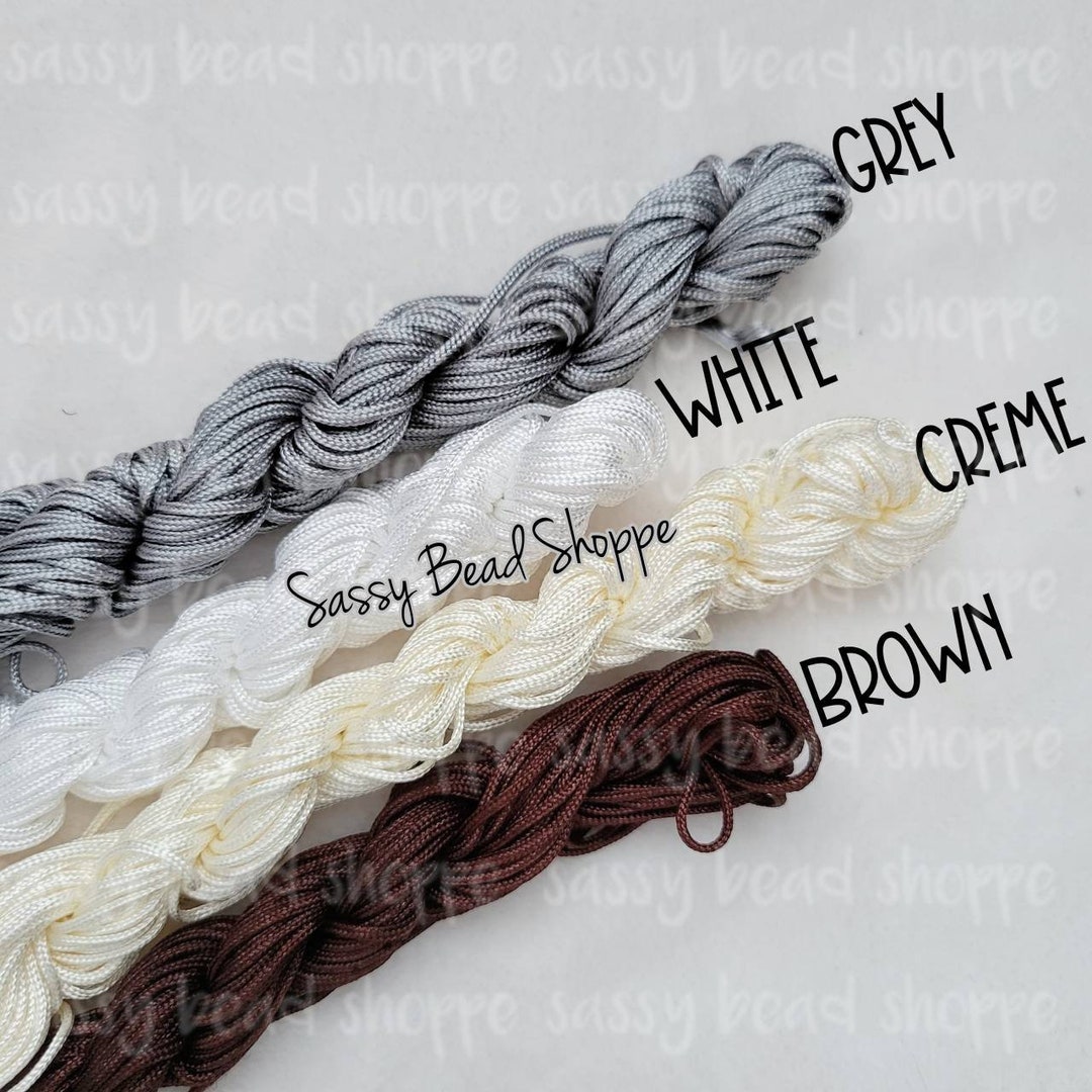 Neutral Nylon Cord, 2mm - 13 Yards, 4 Vibrant Colors, Beading Supplies ...