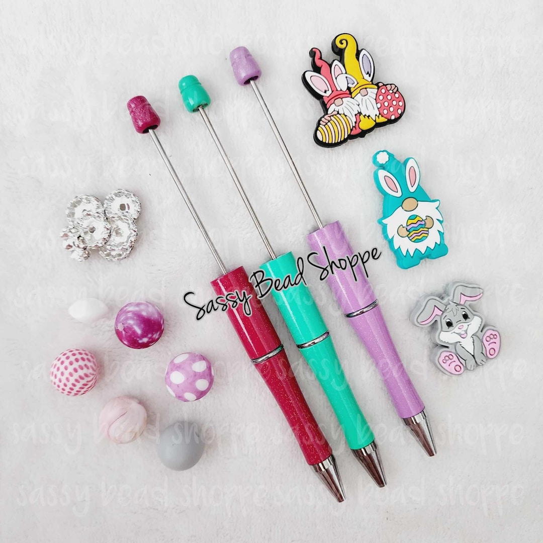 Bunny Love 3 Pack Pen Kit, Beadable Pens, Beaded Pens, DIY Craft, Focal ...