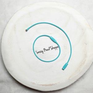 Blue Beverage Cup Charm Ring for Silicone Beads, Stainless Steel Cable ...