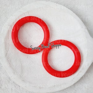 65mm Red Silicone Ring, Round Silicone Loop, Beadable O Rings With 2 ...