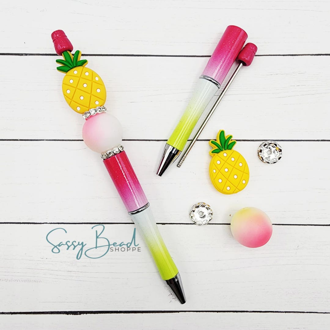 Summer Vibes Beadable Pen Kit, Pineapple DIY Craft PLASTIC Pen Kit ...