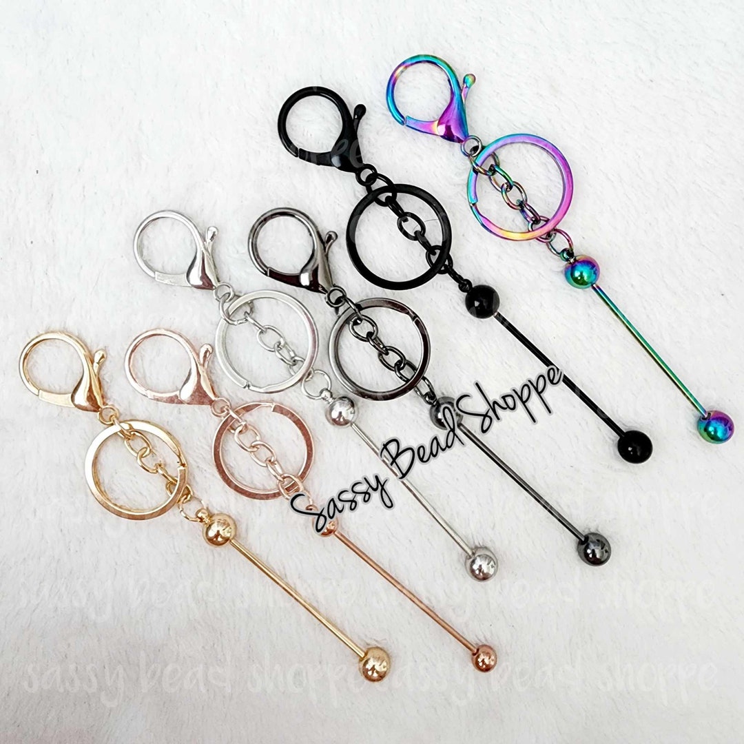 Beadable Keychains package of 1 Premium Beaded Keychain Rod, Focal ...