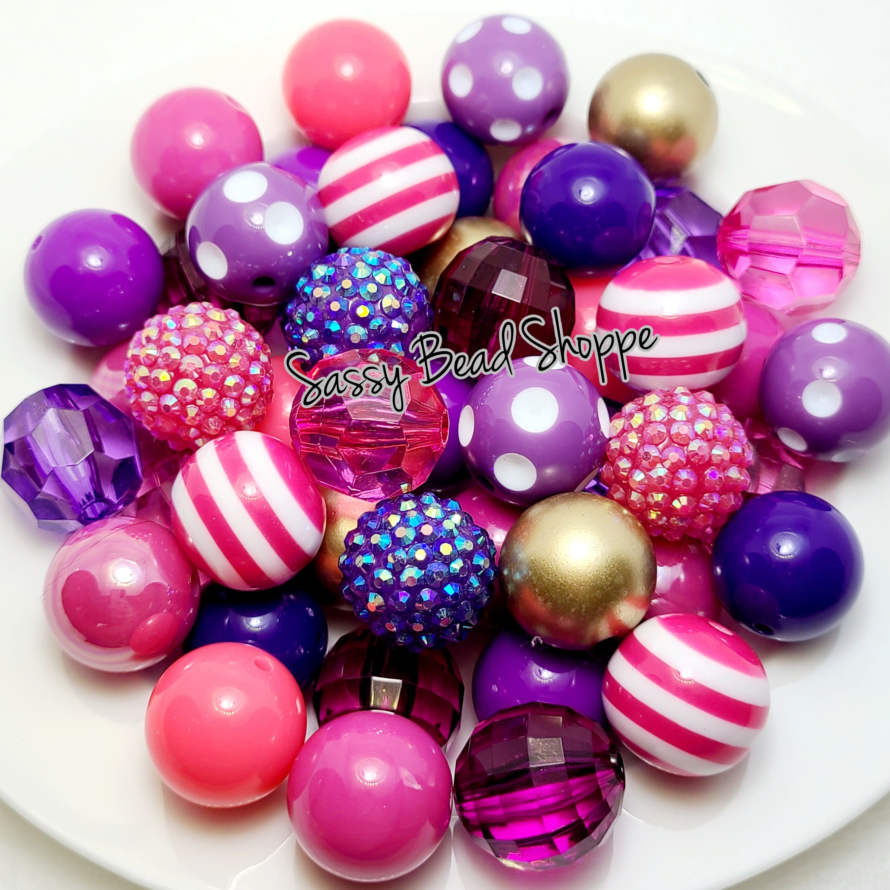 Purple Bubblicious 20mm Bubblegum Beads Set of 24 M&M Bubbles | Etsy