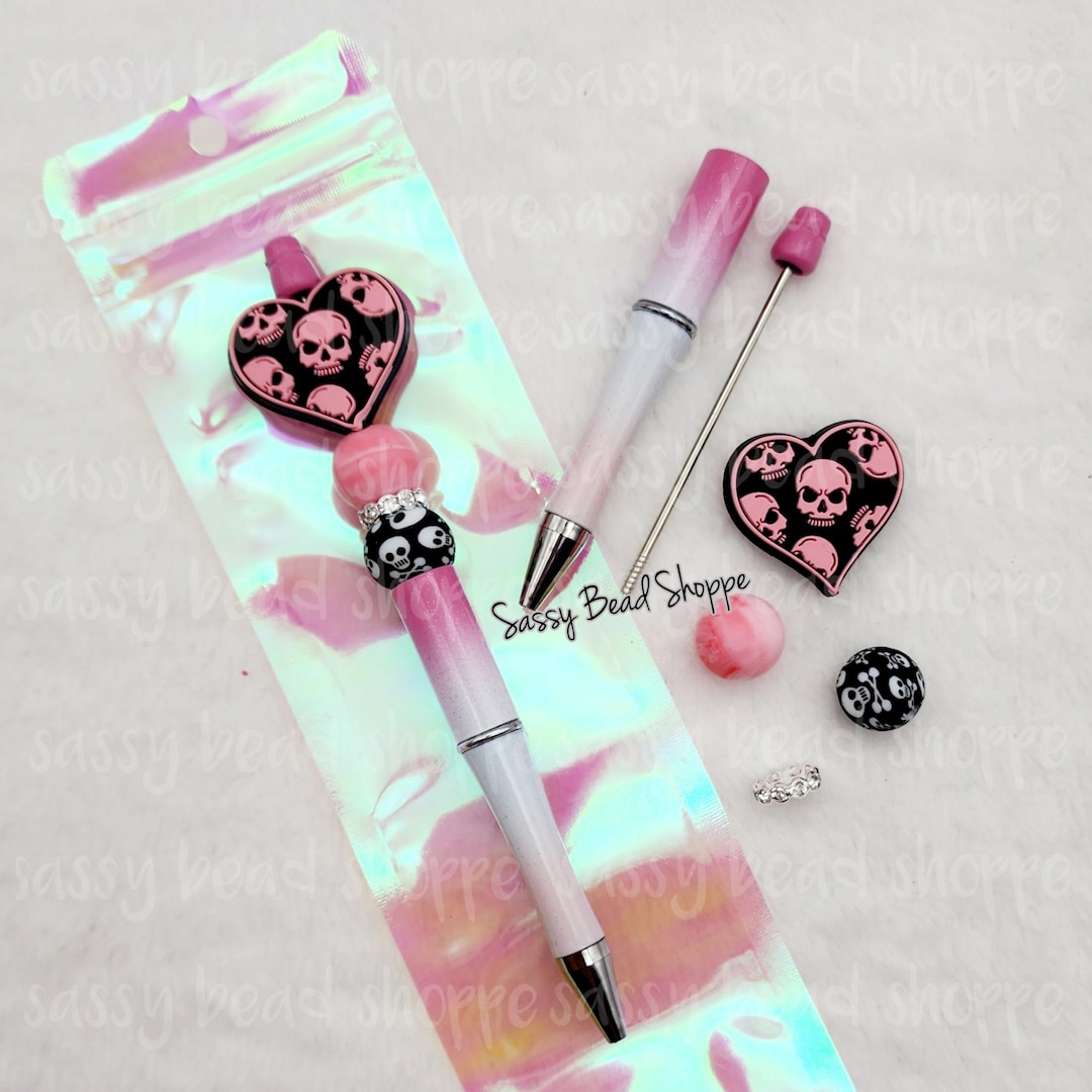 Skull Love Beadable Pen Kit, DIY Bubblegum Bead PLASTIC Pen Kit ...
