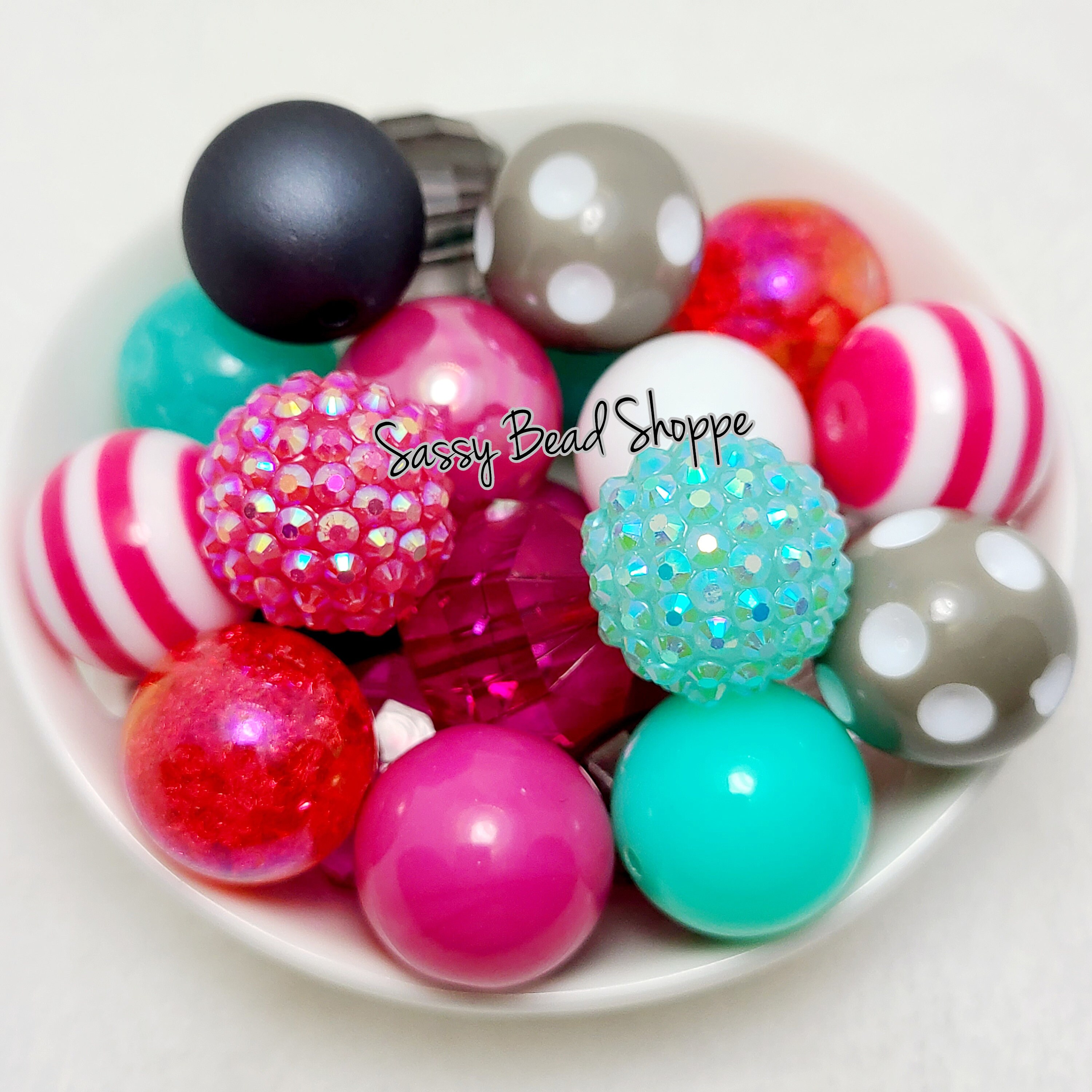 Wild and Free 20mm Bubblegum Beads Set of 24 M&M Bubbles Hot | Etsy