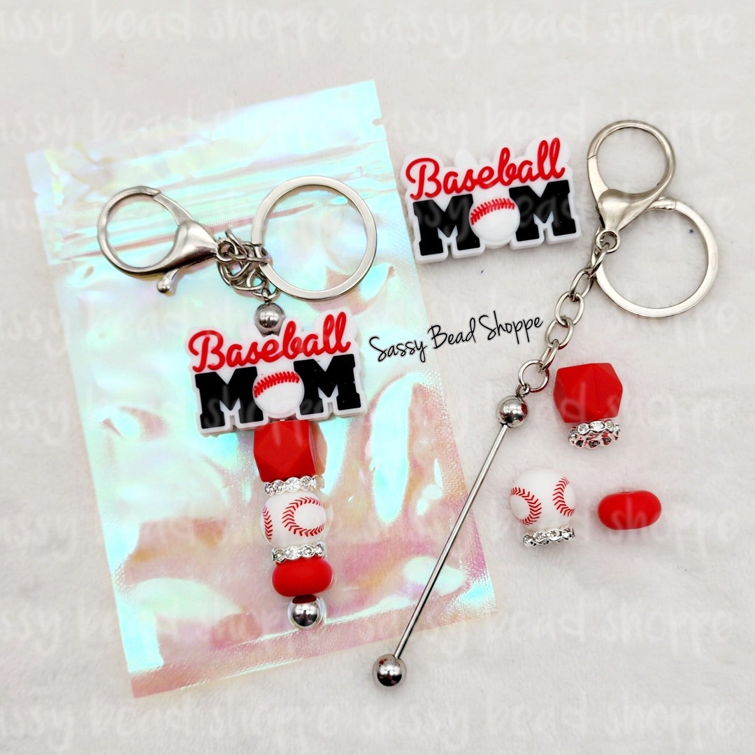 Hey Batter Batter Keychain Kit, Baseball Mom Beadable Key Chain, Mom ...