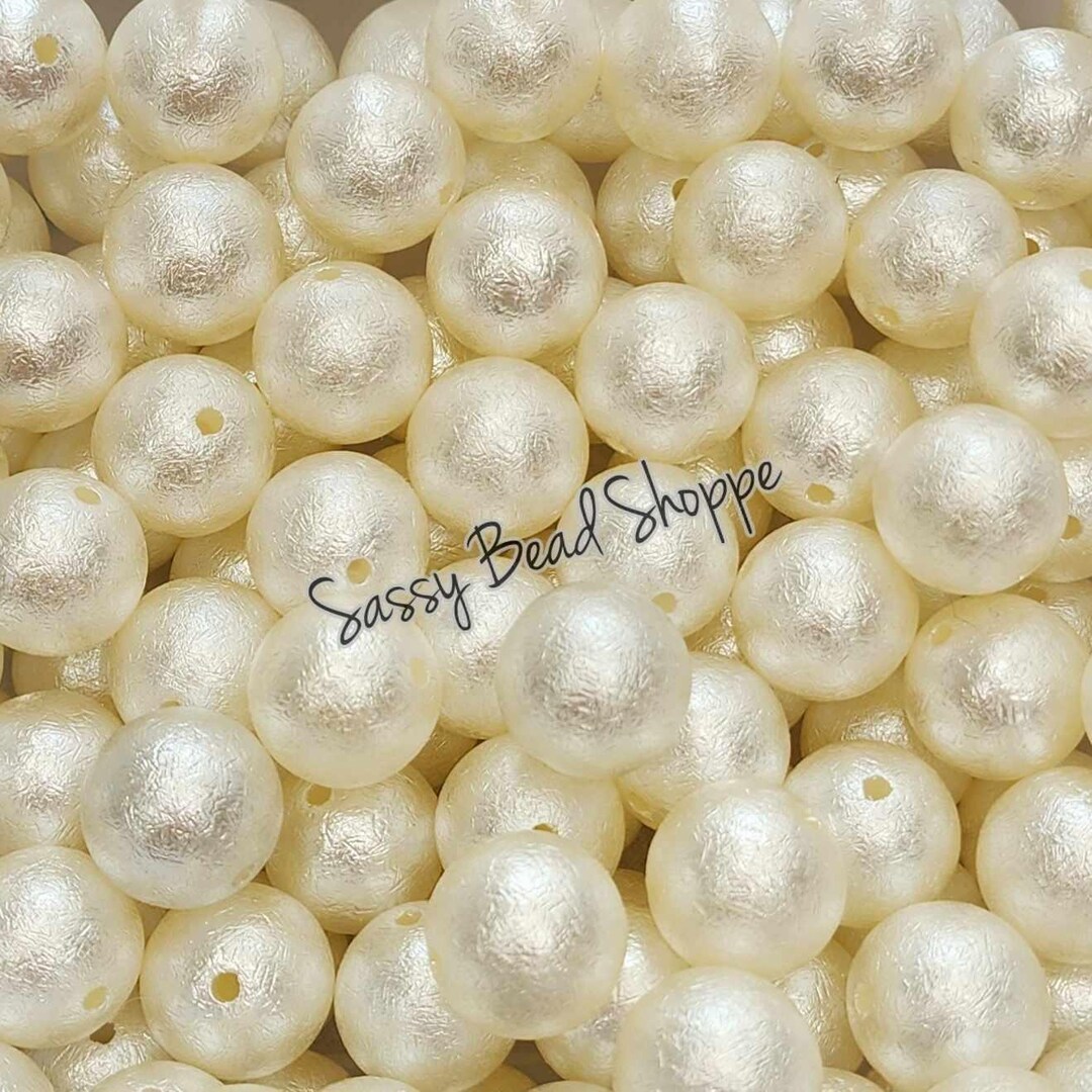 20MM Ivory Foil Chunky Bubblegum Beads, Acrylic Beads in Bulk, 20mm ...