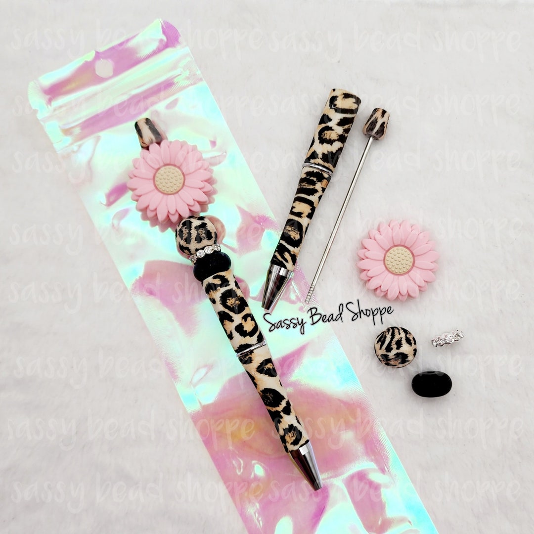 Cheetah Girl Beadable Pen Kit, Flower DIY Craft PLASTIC Pen Kit ...