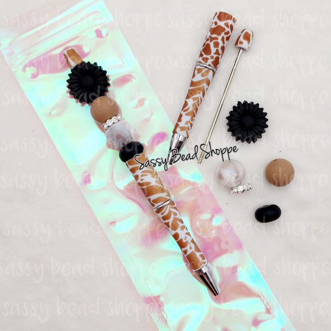 Wild Life Beadable Pen Kit, Flower DIY Craft PLASTIC Pen Kit, Beadable Pens, Beaded Pens, Focal ...