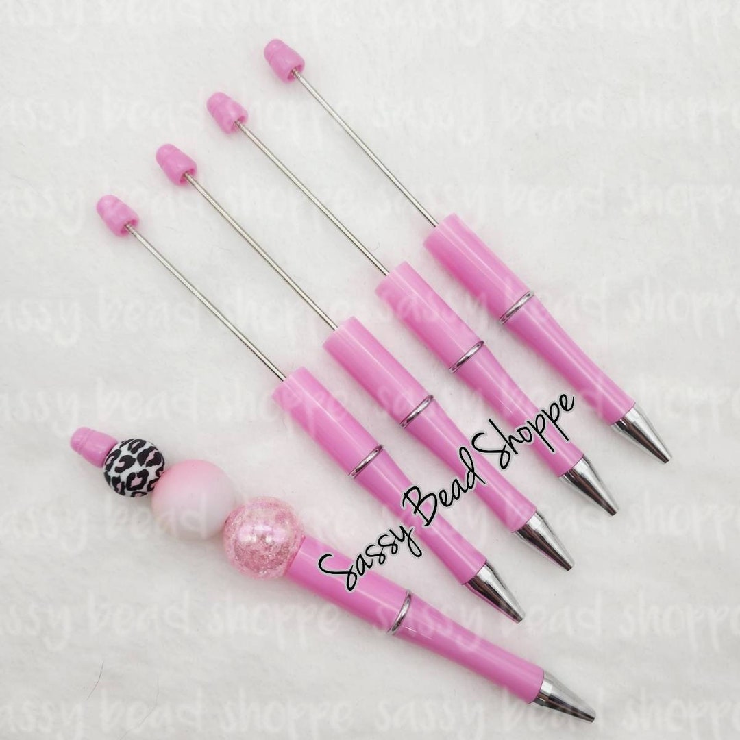 2 Neon Pink PLASTIC Blank Diy Bubblegum Bead Pens ONLY, Completed ...