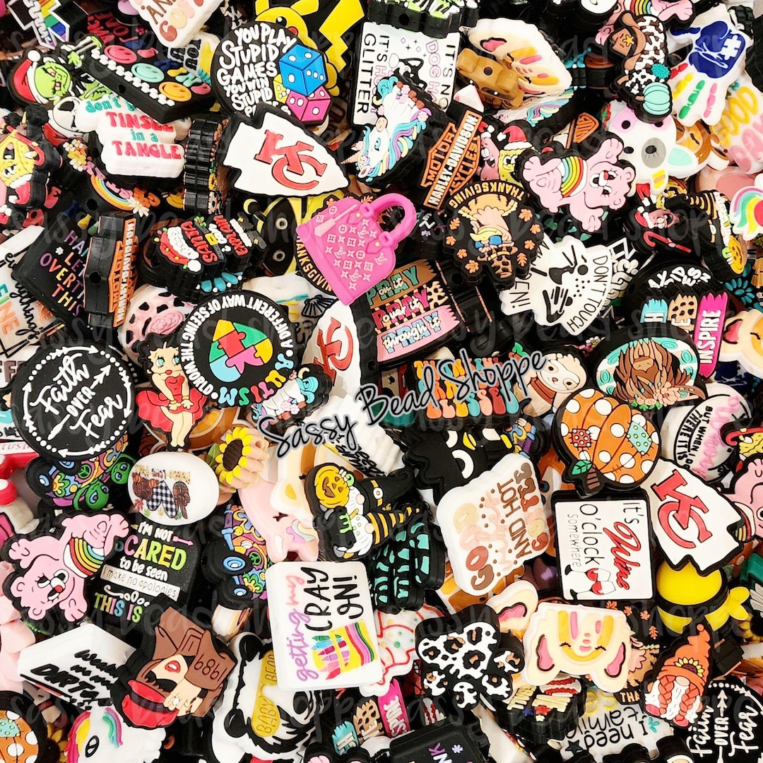 Silicone Focal Bead Grab Bag! Focal Bead Mix, Assorted Silicone Focal ...