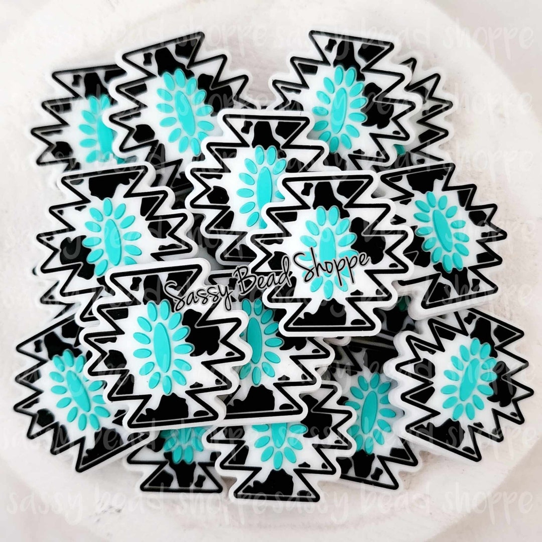 Aztec Gem Focal Beads, Silicone Beads, Gem Shaped Silicone Beads, Focal ...