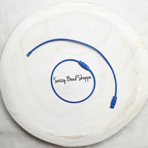 Blue Beverage Cup Charm Ring for Silicone Beads, Stainless Steel Cable ...