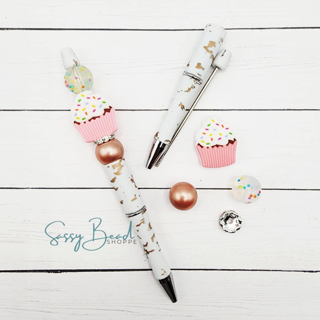 Classy Cupcake Beadable Pen Kit, Cupcake DIY Craft PLASTIC Pen Kit ...