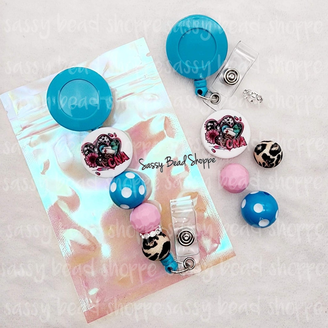 Sassy CNA Beadable Badge Reel Kit, DIY Beaded Badge Reel, Focal Beads ...