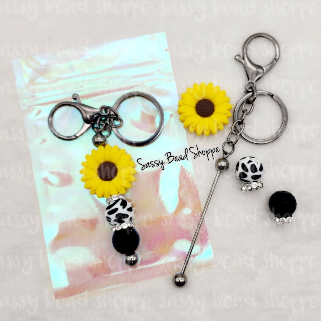 Sunshine Keychain Kit, Sunflower Beadable Key Chain, Flower Beaded ...