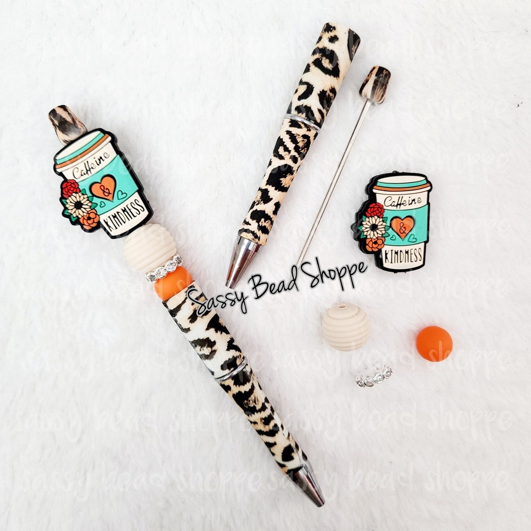 Coffee & Kindness Beadable Pen Kit, DIY Craft PLASTIC Pen Kit, Beadable Pens, Beaded Pens, Focal ...