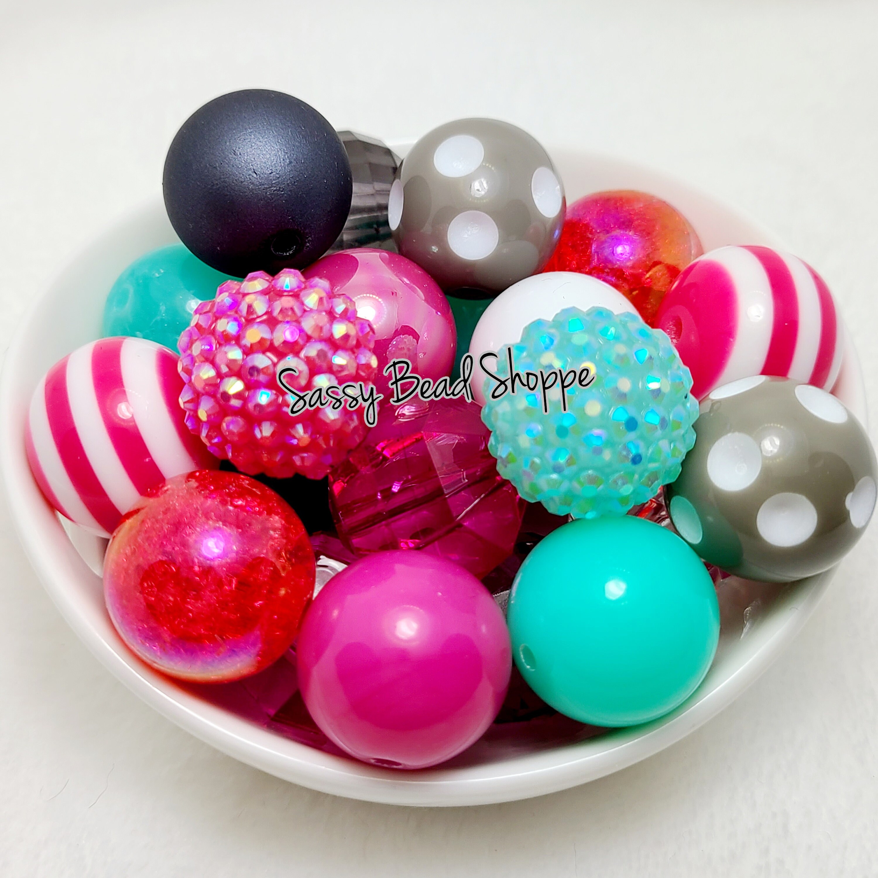 Wild and Free 20mm Bubblegum Beads Set of 24 M&M Bubbles Hot | Etsy