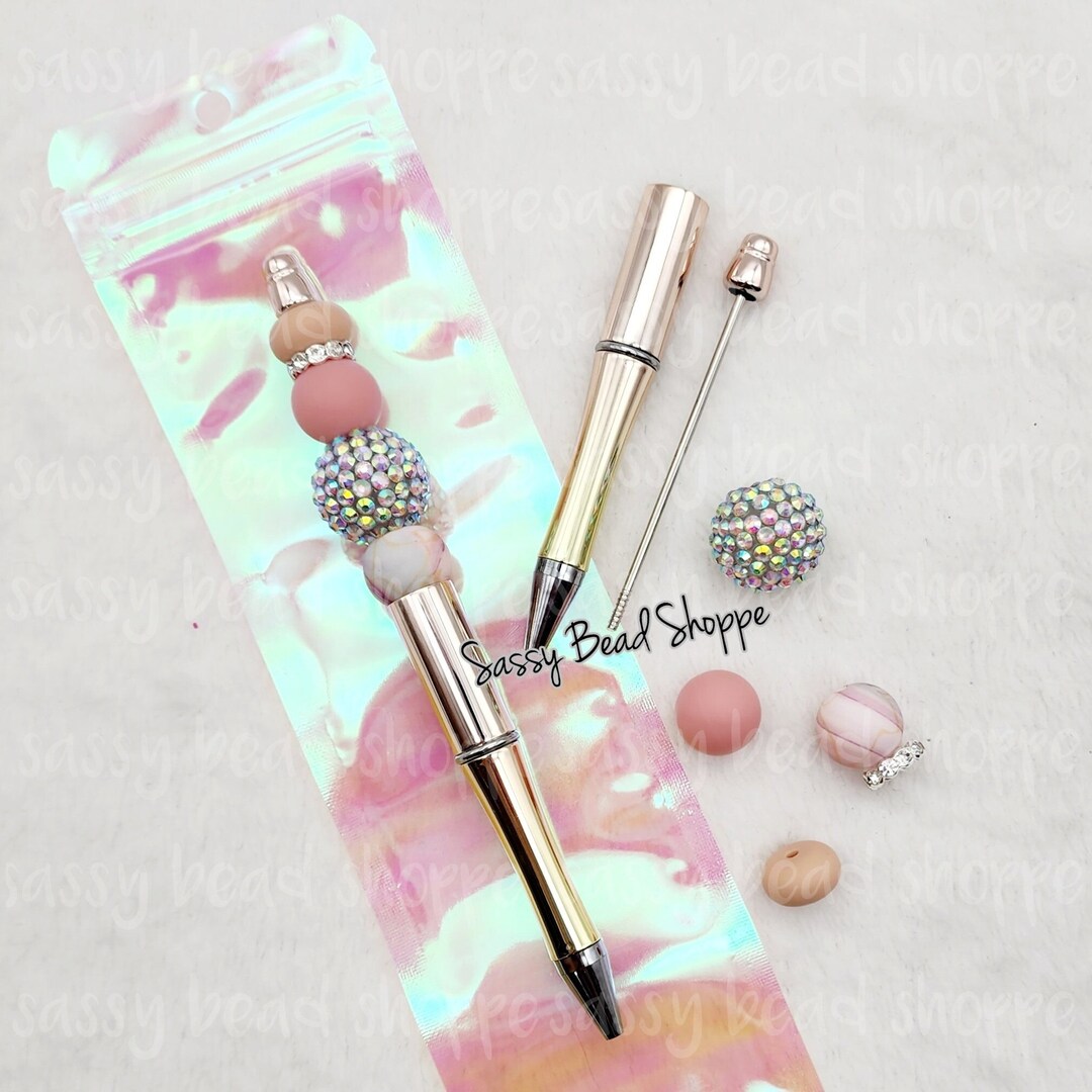 Glamorous Beadable Pen Kit, Flower DIY Craft PLASTIC Pen Kit, Beadable Pens, Beaded Pens, Focal ...